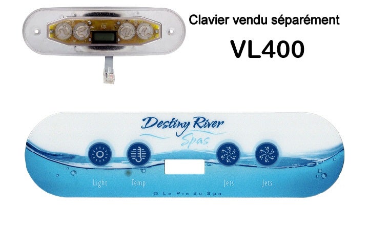 DES-91075 Autocollant à 4 boutons pour clavier VL400 Destiny River Spas ...